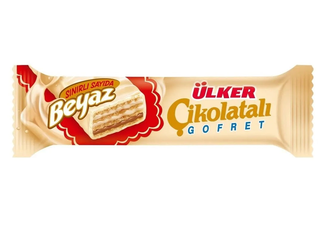 1 PAKET ÜLKER ÇİKOLATALI GOFRET BEYAZ 35 GR. 24*6 | ZihniBaba